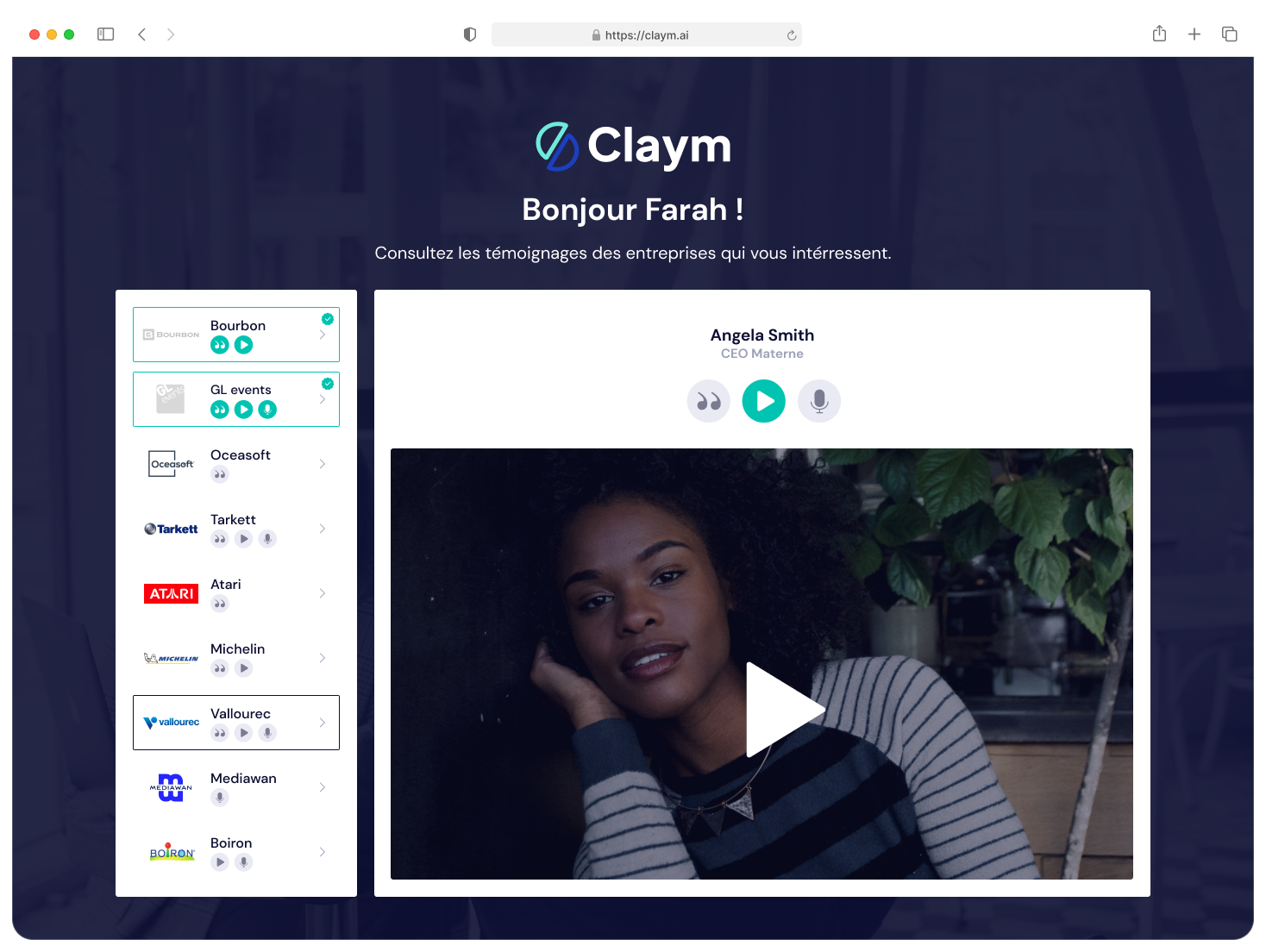 Claym - Plateforme de gestion de références clients